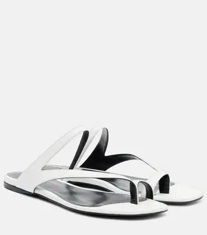Khaite Aimee Leather Sandals - White