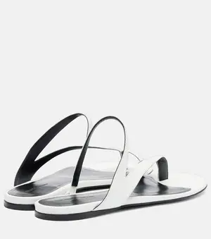 Khaite Aimee Leather Sandals - White