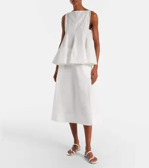 Khaite Aimee Leather Sandals - White