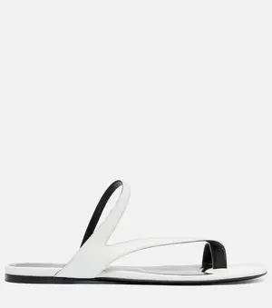 Khaite Aimee Leather Sandals - White
