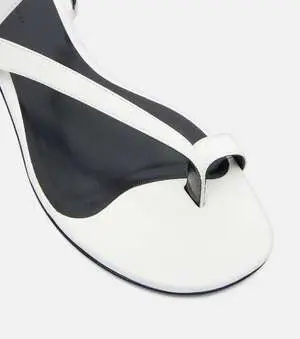 Khaite Aimee Leather Sandals - White