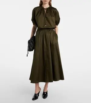 JOSEPH Manar Cotton Poplin Maxi Skirt