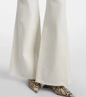 7 For All Mankind Panel Retro Flared Jeans - White