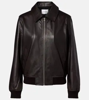 YVES SALOMON Leather Blouson Jacket - Brown