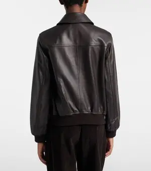 YVES SALOMON Leather Blouson Jacket - Brown
