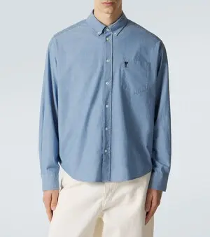 AMI Paris De Cœur Cotton Chambray Shirt