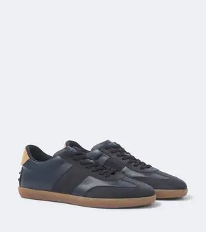 TOD'S Tabs Leather And Suede Sneakers - Blue