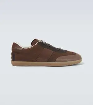 TOD'S Tabs Leather And Suede Sneakers - Brown