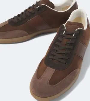 TOD'S Tabs Leather And Suede Sneakers - Brown