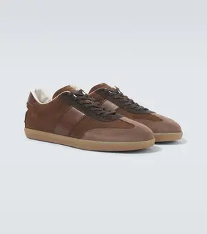 TOD'S Tabs Leather And Suede Sneakers - Brown