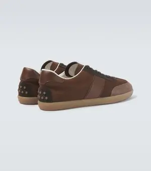 TOD'S Tabs Leather And Suede Sneakers - Brown