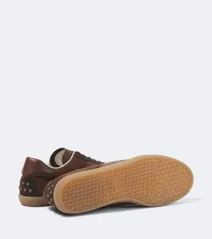 TOD'S Tabs Leather And Suede Sneakers - Brown
