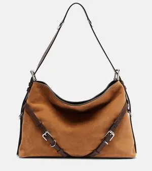 Givenchy Voyou Medium Suede Shoulder Bag - Brown