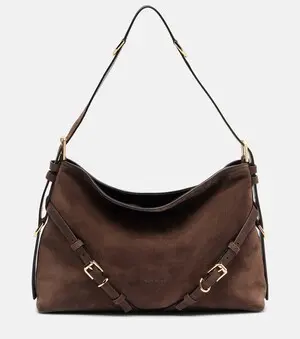 Givenchy Voyou Medium Suede Shoulder Bag - Brown