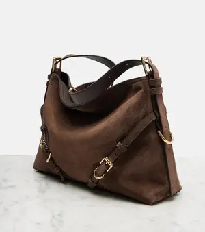 Givenchy Voyou Medium Suede Shoulder Bag - Brown