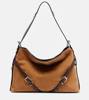 Givenchy Voyou Medium Suede Shoulder Bag - Brown