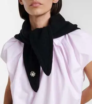 Simone Rocha Embellished Cashmere Scarf
