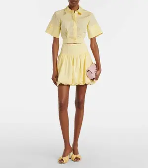 Simkhai Pippa Cotton-blend Poplin Miniskirt - Yellow