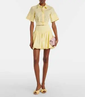 Simkhai Pippa Cotton-blend Poplin Miniskirt - Yellow