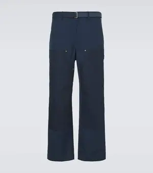 Sacai Belted Wide-leg Pants - Blue