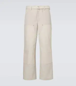 Sacai Belted Wide-leg Pants - White