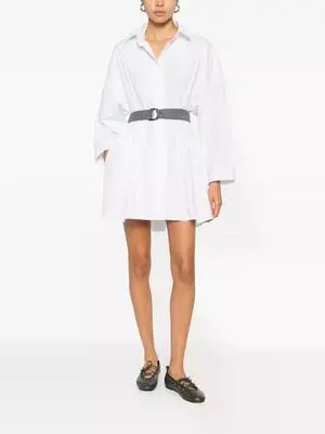 Maje Belted Cotton Mini Dress