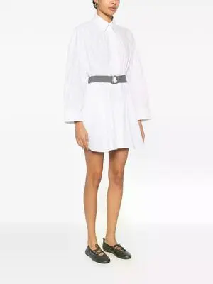 Maje Belted Cotton Mini Dress