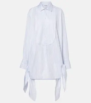 JW Anderson Striped Cotton Minidress - White