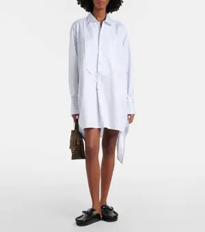 JW Anderson Striped Cotton Minidress - White