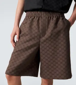 Gucci Gg Canvas Bermuda Shorts - Brown