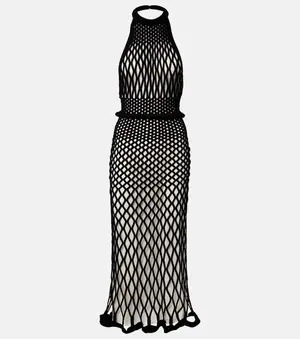 Givenchy Halterneck Open-back Mesh Midi Dress