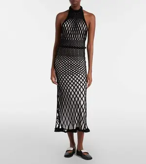 Givenchy Halterneck Open-back Mesh Midi Dress