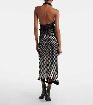 Givenchy Halterneck Open-back Mesh Midi Dress