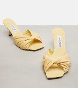 JIMMY CHOO Skye Twist Leather Mules