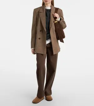 CHRISTEN Big Bootie Shearling-trimmed Suede Slip-on Shoes - Brown