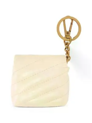 Pinko Love Bag Puff Airpods Case In Shiny Leather - Neutrals