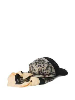 Pinko Animal-print Scarf Baseball Cap