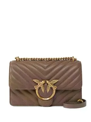 Pinko Mini Love Bag One Chevron Shoulder Bag - Brown