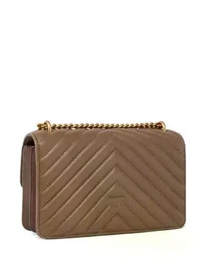 Pinko Mini Love Bag One Chevron Shoulder Bag - Brown
