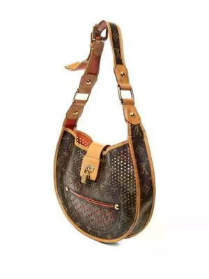 LOUIS VUITTON 2006 Demi Lune Pierced-monogram Shoulder Bag