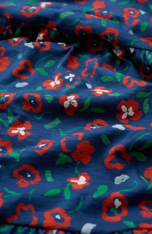 SEASALT CORNWALL Line Strokes Floral Organic Cotton Midi Dress