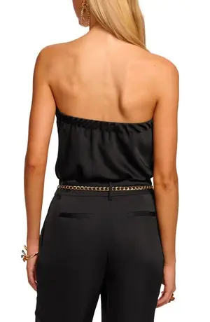 Ramy Brook Ruben Strapless Satin Bodysuit - Black