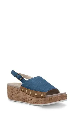 ARA Raelis Slingback Wedge - Blue