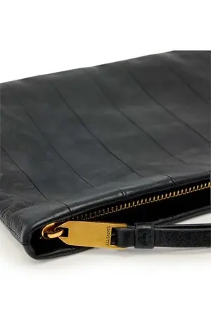 ALLSAINTS Bettina Paneled Leather Clutch - Black