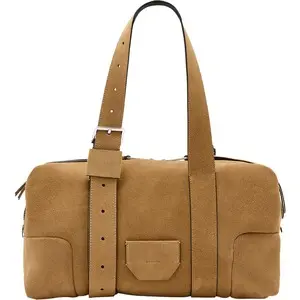 ALLSAINTS Ares Suede Shoulder Bag - Biscuit Brown