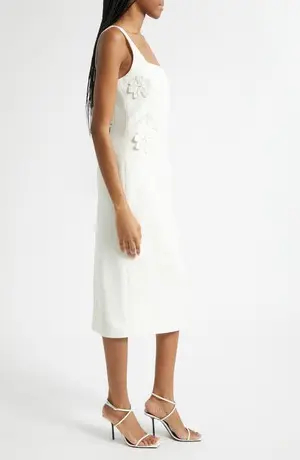 Ramy Brook Barrie Floral Appliqué Midi Dress