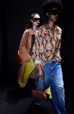 R13 Shredded Seam Drop Neck Button-up Shirt
