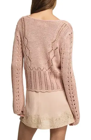 Lucky Brand Pointelle Crop Cardigan