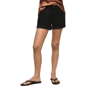 Lucky Brand Ava Mid Rise Denim Shorts - Clean Black