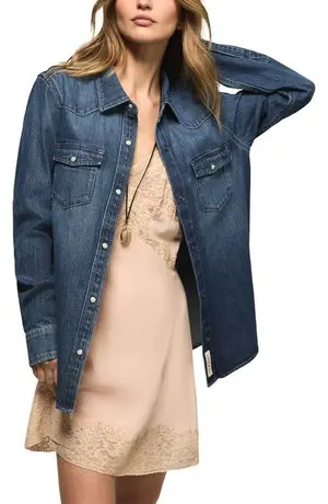 Lucky Brand Western Denim Shirt - Night Dream Wash